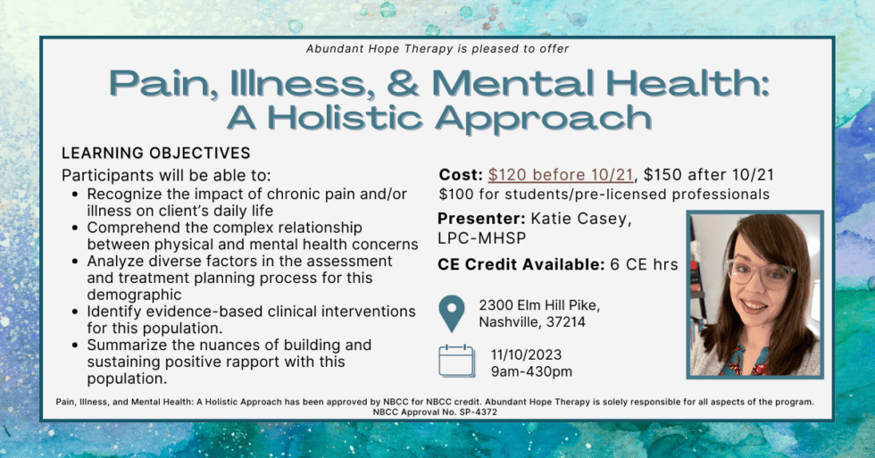 Pain, Illness, and Mental Health: A Holistic Approach | TLPCA