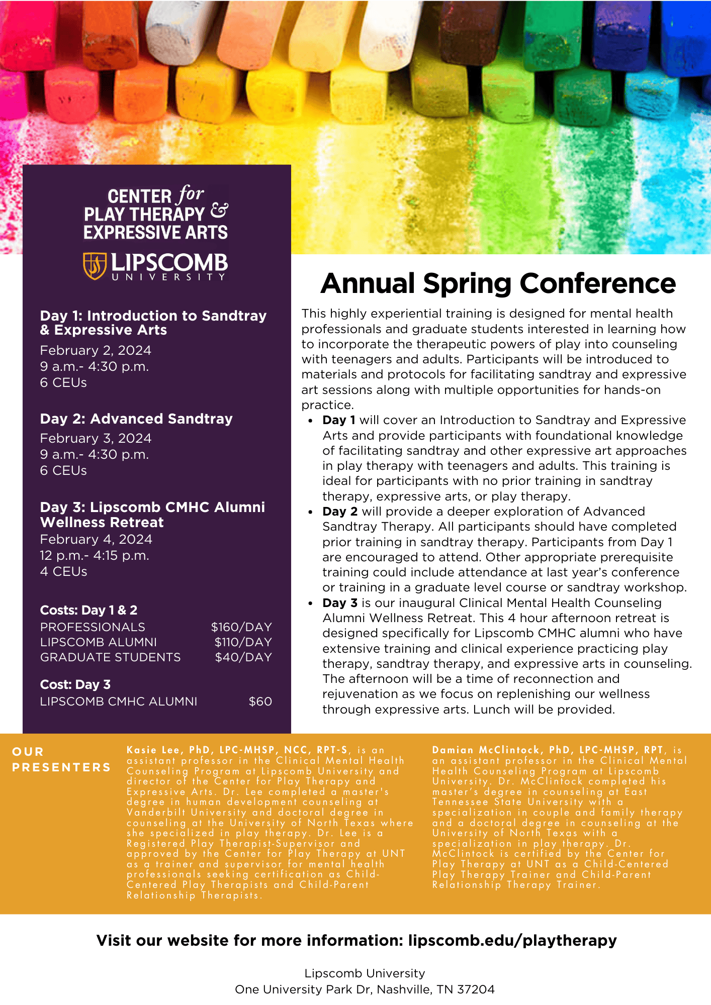 Sandtray and Expressive Arts Spring Conference (6 – 16 hrs CE) | TLPCA