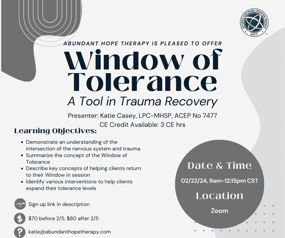 Window of Tolerance: A Tool in Trauma Recovery | TLPCA