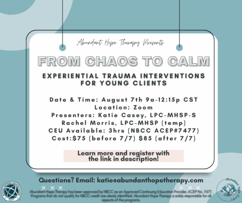 From Chaos to Calm: Experiential Trauma Interventions for Young Clients ...
