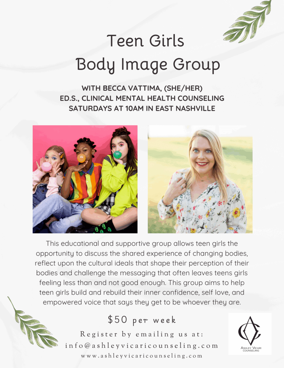Teen Girl Body Image Group | TLPCA